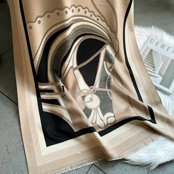 Black / Gray Reversible Wrap â€“ Mane Collection Tippet Wrap from Wild ...