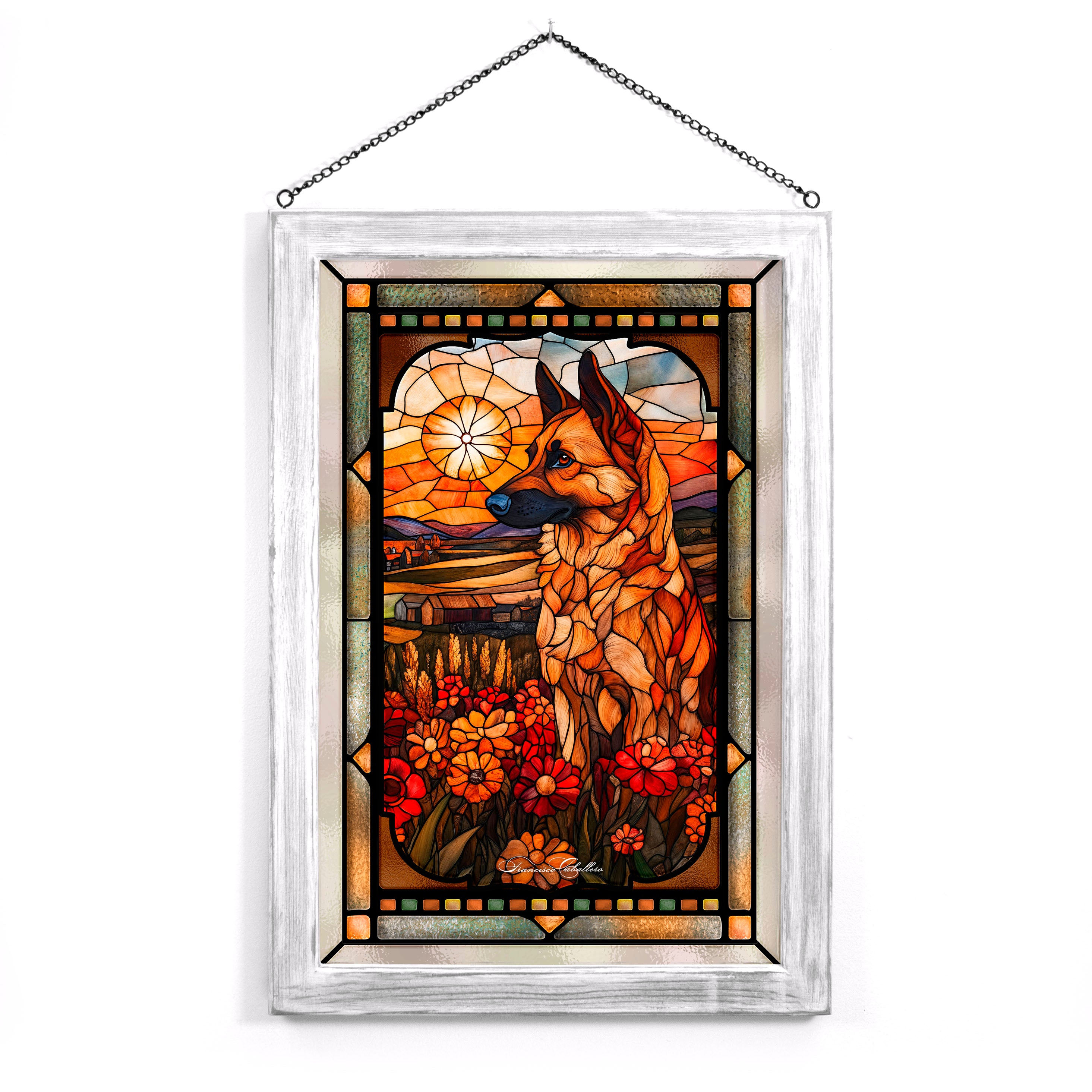 German Sheperd - Stained Glass Art Stained Glass Art from Wild Wings