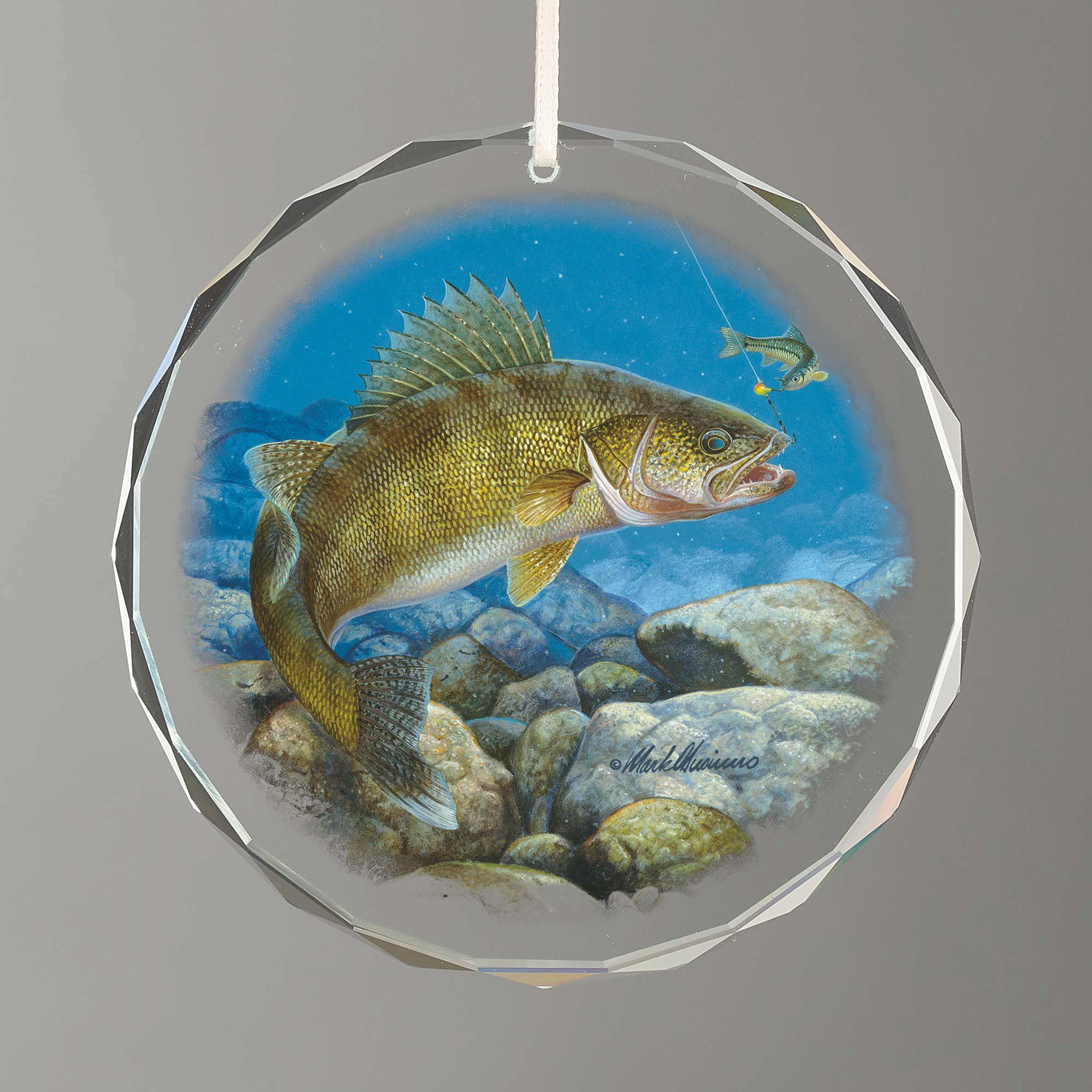 Stinger—Hooked Walleye - 3" Round Glass Ornament – Wild Wings